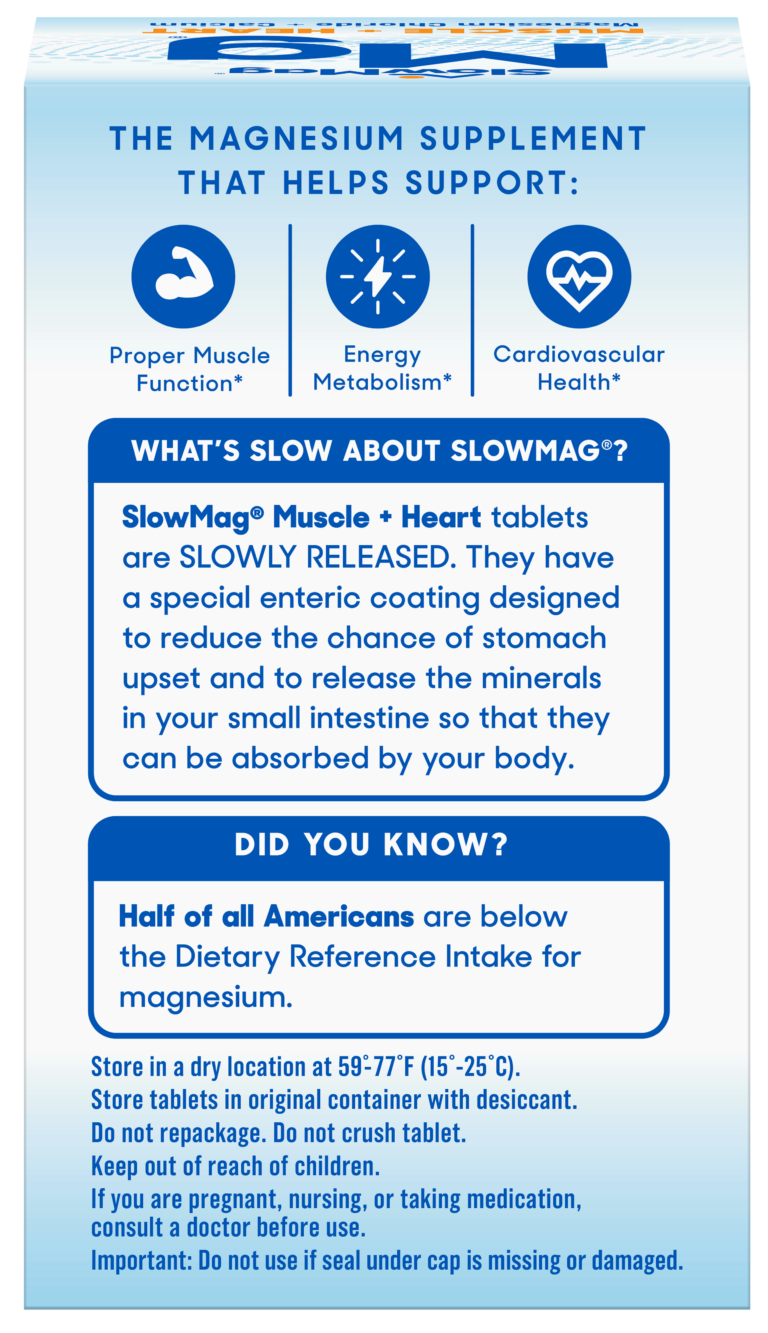 SlowMag® Mg Muscle + Heart Dietary Supplement - SlowMag® Mg